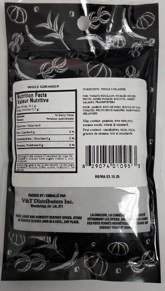 BUY BDS WHOLE CORIANDER | The Meat Market, Kingston